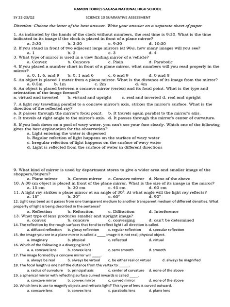 Direction Choose The Letter Of The Best Answer Write Your Answer On A