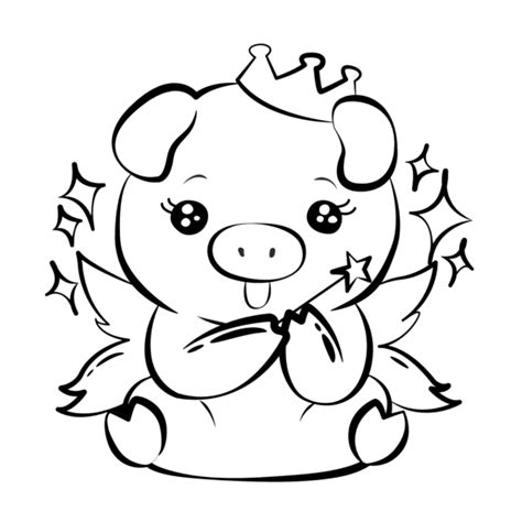 Dibujo De Un Cerdo Kawaii Para Colorear Para Colorear