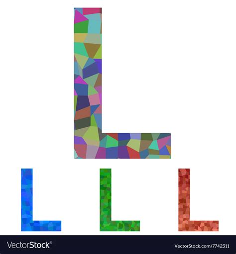 Mosaic Font Design Letter L Royalty Free Vector Image