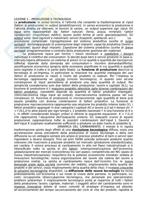 Lezioni Di Tecnologia Dei Cicli Produttivi