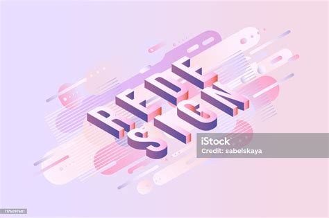 重新設計符號等軸測設計 柔和背景上的字母與漸變流體顏色抽象幾何形狀向量圖形及更多信 文件圖片 信 文件 傳單 光 Istock