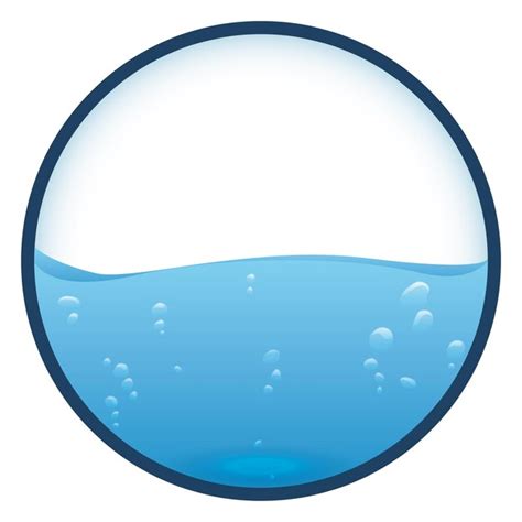 Premium Vector Round Button With Frame Half Filled With Water And