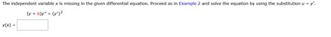 Solved The Independent Variable X Is Missing In The Given