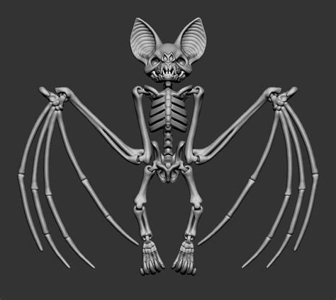Stl File Flexi Print In Place Skeleton Bat Helloween 💀・3d Printer