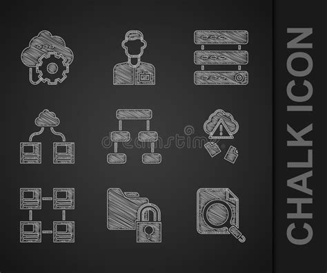 set hierarchy organogram chart folder and lock search concept with