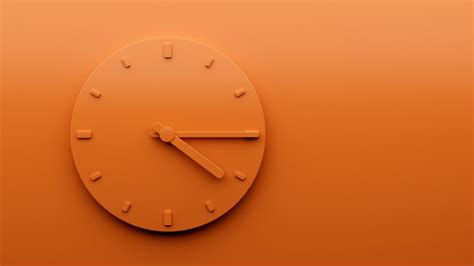 Premium Photo Minimal Orange Clock 4 15 Quarter Past Four O Clock Wall Clock 16 15 Or Four Fifteen