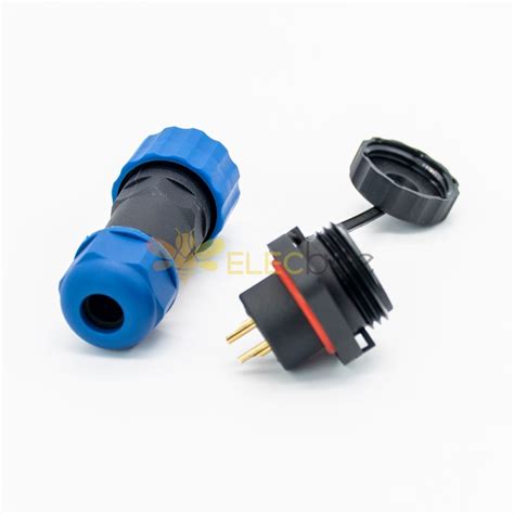 Ip68 Connector Sp17 Series 2 Pin Female Plug And Male Socket 2 Hole
