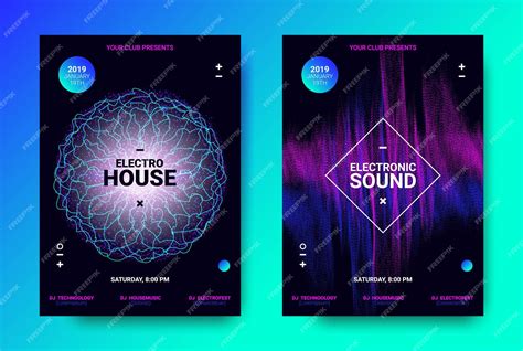 Premium Vector Posters Collection For Electronic Music Concert