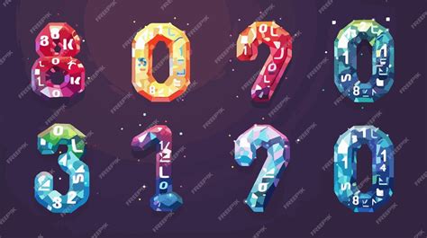 8bit Style Vector Digits And Numerals For Creative Designs Premium Ai
