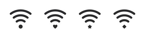 Wifi アイコン無線lanサインセット分離された無線lanベクトルシンボルワイヤレスインターネット信号バーベクターアイコン つながりの