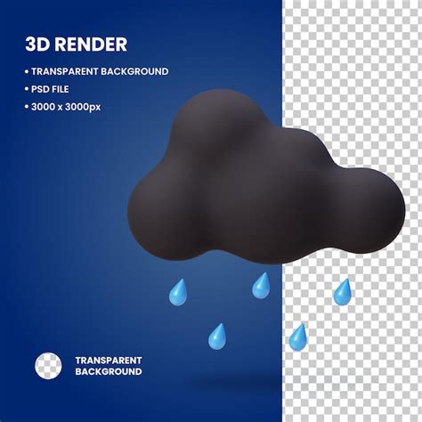 Premium Psd 3d Illustration Night Rain Object