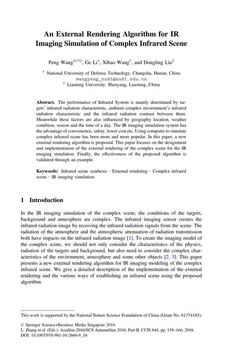 pdf an external rendering algorithm for ir imaging simulation of complex infrared scene