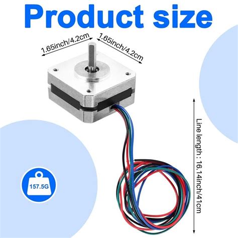 17hs08 1004s 4 Lead Nema 17 Stepper Motor 20mm 1a 13ncm184ozin 42