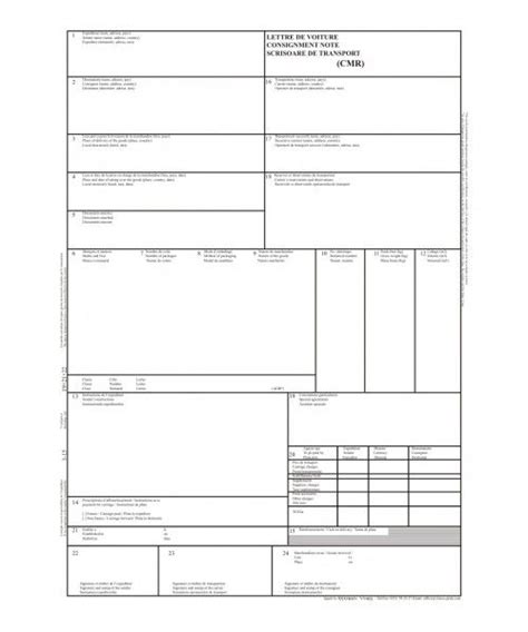 Rotarexim Sa Scrisoare De Transport Cmr Model Iru 2007 Hârtie