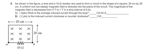 Solved 8 As Shown In The Figure A Wire And A 10−Ω Resistor
