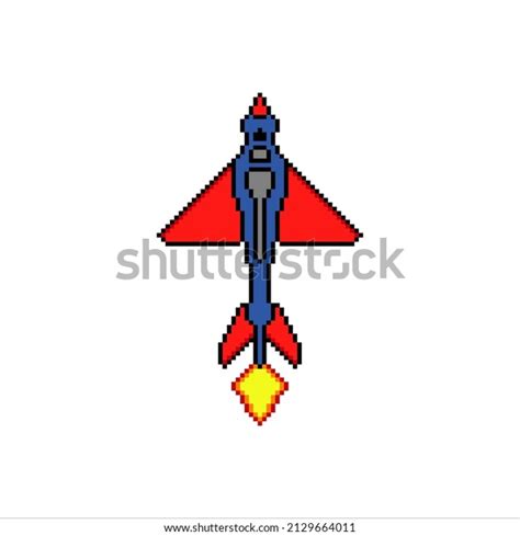 Arte De Píxeles Con Avión A Vector De Stock Libre De Regalías