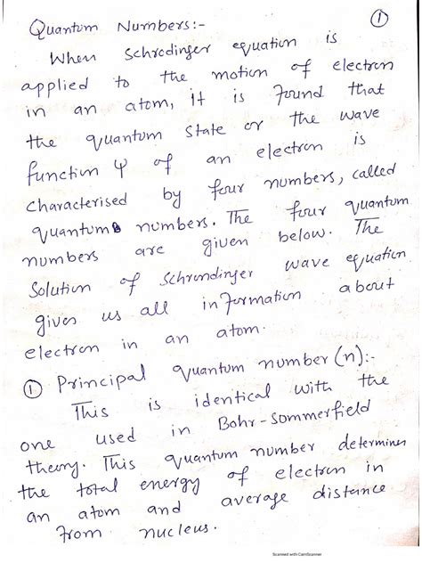 Quantum Number Pdf