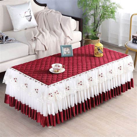 Multi Size Rectangular Fabric Coffee Table Tablecloth Home Living Room