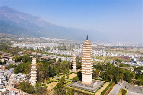 航拍大理崇圣寺三塔高清图片下载 正版图片501753417 摄图网