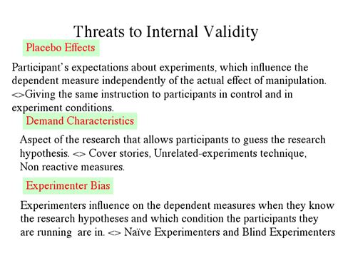Threats To Internal Validity