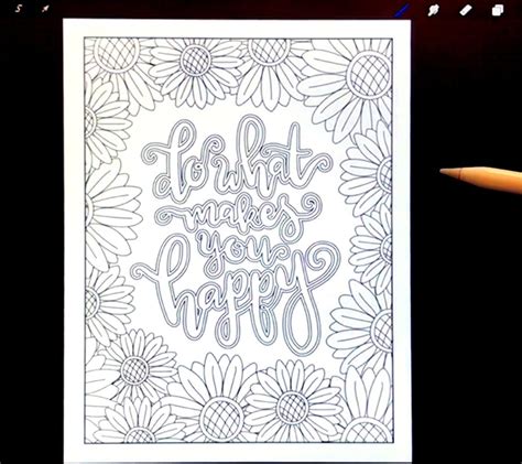 Digital Coloring In The Procreate App Adult Coloring Tutorial