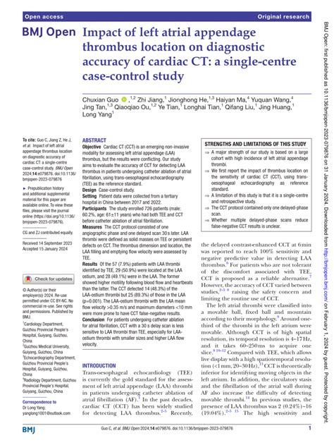 Pdf Impact Of Left Atrial Appendage Thrombus Location On Diagnostic
