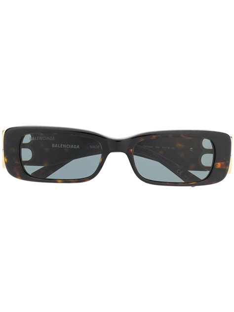 Balenciaga Eyewear Bb Rectangle Frame Sunglasses Farfetch
