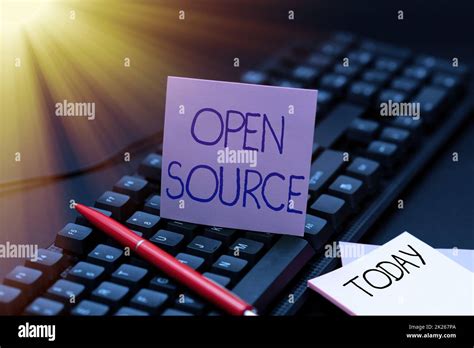 Text Sign Showing Open Source Business Overview Contains The Source Code That Can Be Modified