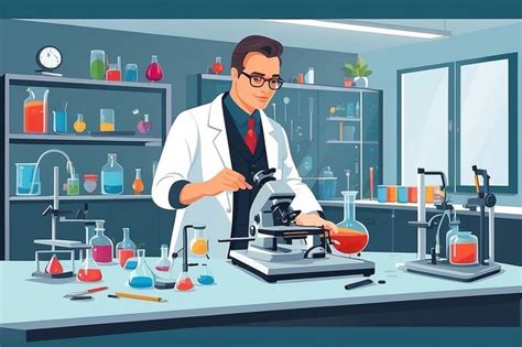 Premium Photo Lab Equipment Demonstration Vector Flat Illustration By