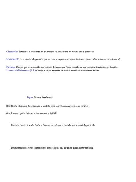 Definiciones Cinematicas Alumnos Descargar Gratis Pdf Cinemática