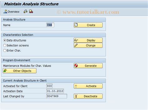 AFWA SAP Tcode Create Maintain Analysis Structures