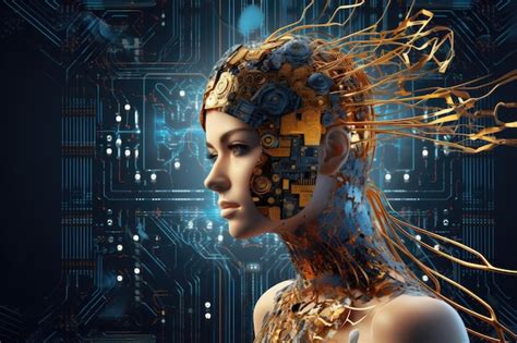 Premium Photo Neural Technology Processor Network Link System