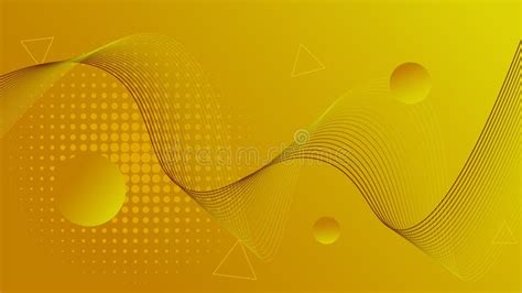 Yellow To Orange Gradient Color Abstract Background With Glowing Wave Shiny Curve Lines Design