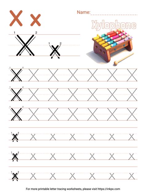 Free Printable Colorful Letter X Tracing Worksheet · Inkpx Worksheets
