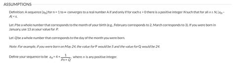 Solved Definition A Sequence An For N To Converges To Chegg