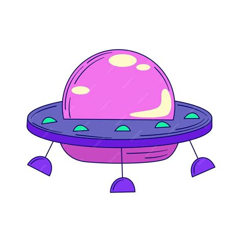 Premium Vector Groovy Retro Trippy Alien Ufo Isolated Retro Groovy