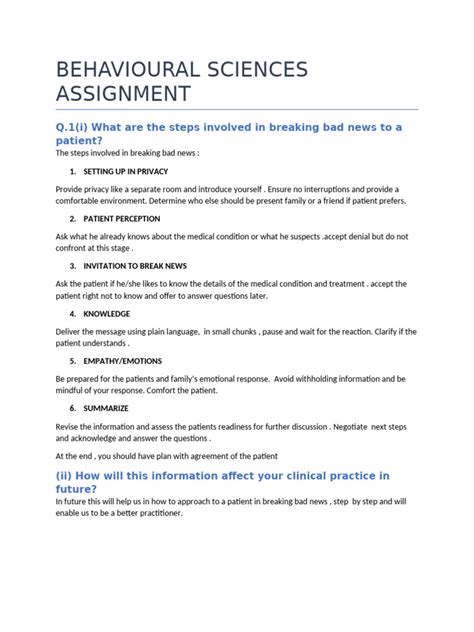 Behavioural Sciences Assignment Pdf