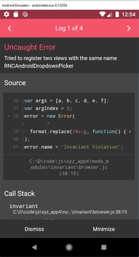 React Native Communitypicker Throws Error Of Register Two Views With