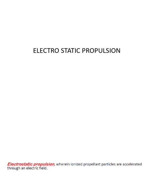 Chapter 4b Electrostatic And Electromagnetic Propulsion Pdf Spacecraft Propulsion Plasma