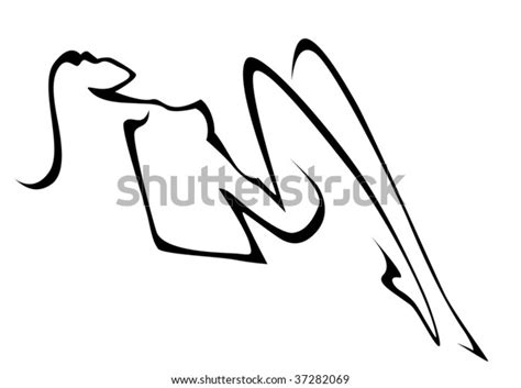 Vector Version Naked Woman Outline Isolated Stock Vector Royalty Free Shutterstock