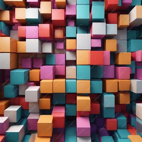 Premium Photo Abstract 3d Rendering Of Geometric Shapes Composition With Cubes Modern