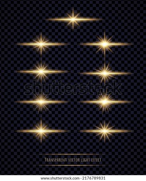Gold Light Flare Effects Set Isolated 库存矢量图（免版税）2176789831 Shutterstock