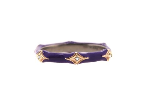Armenta Rose World 14k Gold And Purple Enamel Stacking Ring Other Buy At Truefacet