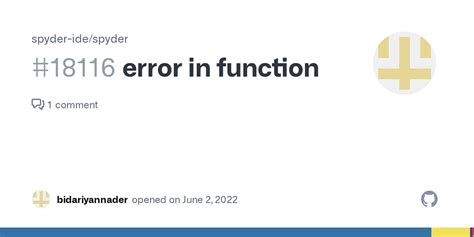 Error In Function · Issue 18116 · Spyder Idespyder · Github
