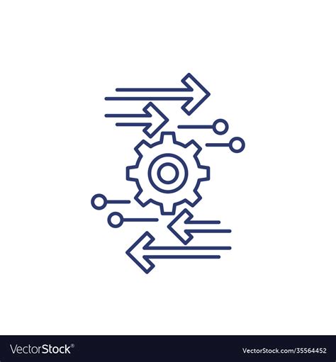 Automation And Optimization Line Icon On White Vector Image