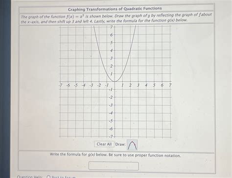Solved Graphing Transformations Of Quadratic Functionsthe Chegg