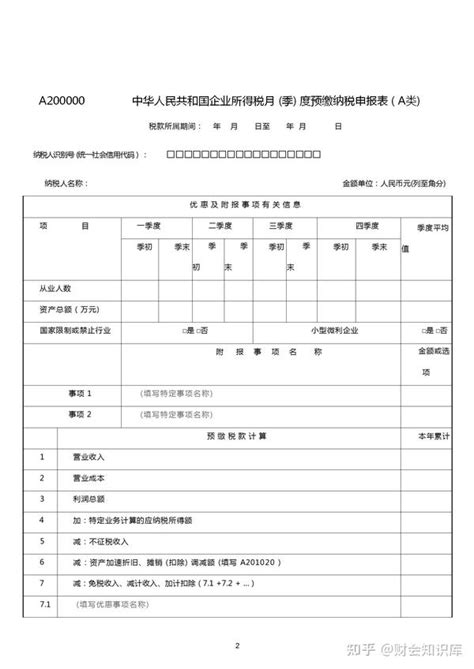 企业所得税！季度预缴申报表怎么填写？附详细填写说明 知乎