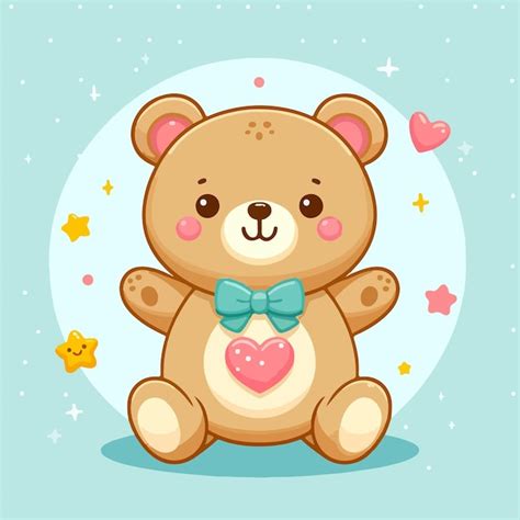 Premium Vector Cute Smiley Teddy Bear Playing Around