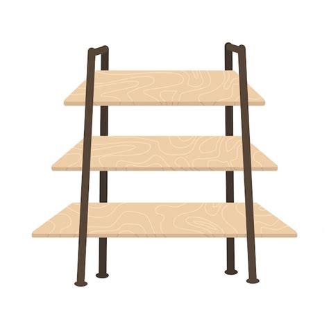 Premium Vector Wooden Book Shelf Vector In Flat Design Style