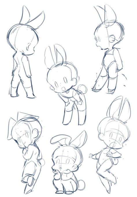 Больше в телеге Anime Poses Reference Chibi Sketch Art Reference
